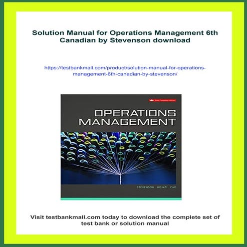 Solution Manual for Operations Management 6th Canadian by Stevenson | PDF