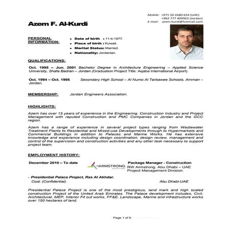 Azem Al-Kurdi CV - 4.9.2016