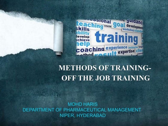 Off the job training | PPT