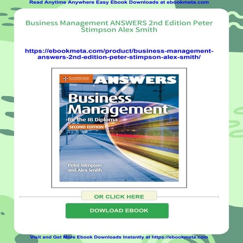Business Management ANSWERS 2nd Edition Peter Stimpson Alex Smith | PDF