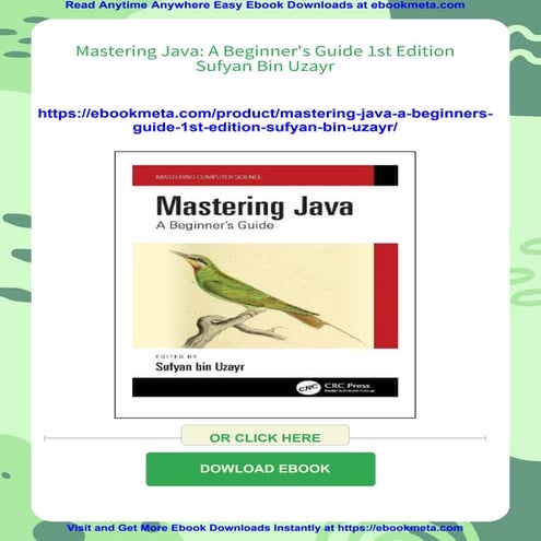 Mastering Java: A Beginner's Guide 1st Edition Sufyan Bin Uzayr | PDF