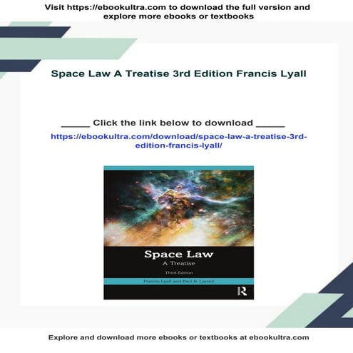 Space Law A Treatise 3rd Edition Francis Lyall | PDF