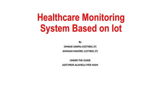 Iot based health monitoring system | PPTX | Computer Peripherals ...
