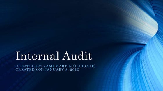 Basic Internal Auditing Presentation | PPT