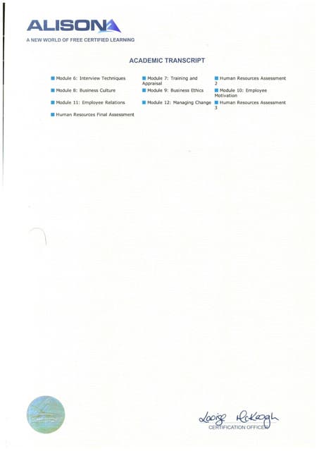 ACADEMIC TRANSCRIPT DIPLOMA IN PROJECT MANAGEMENT 2 | PDF