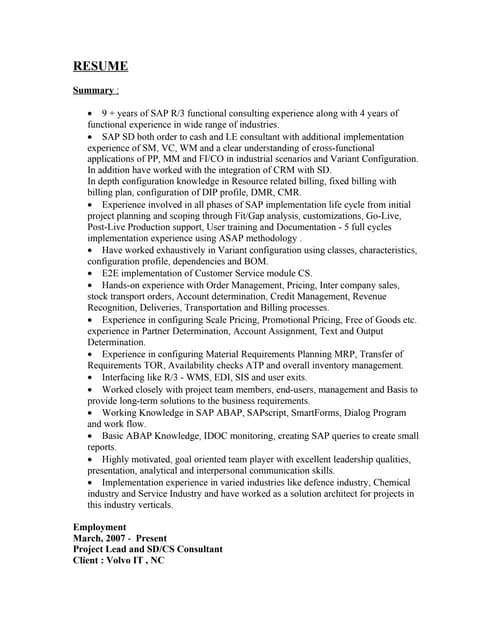 Chandan Jadhav(SAP SD 2 years of experience) | DOCX