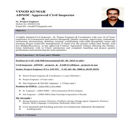 Vinod cv offshore | DOC