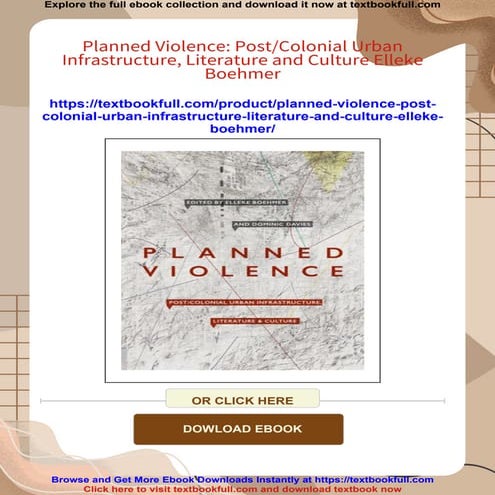 Planned Violence: Post/Colonial Urban Infrastructure, Literature and ...