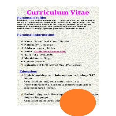 cv amani - Copy | DOCX