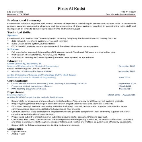 Firas Al Kudsi Resume | PDF