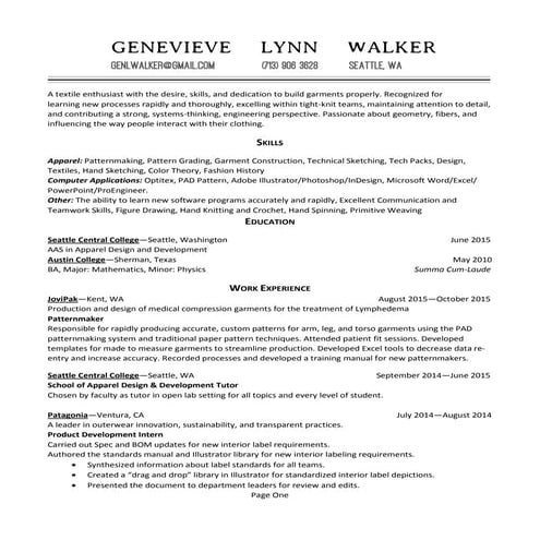 Genevieve.Walker.Resume | PDF