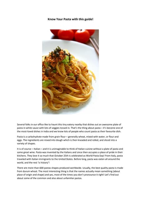 All about pasta | PPT