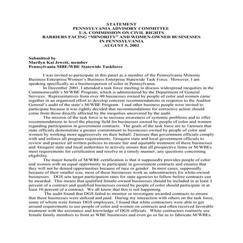 U.S. Civil rights Commission STATEMENT | PDF