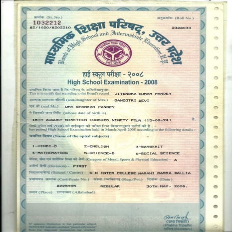 Highschool certificate | PDF