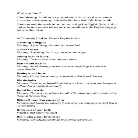 English idioms-commonly-used | PDF