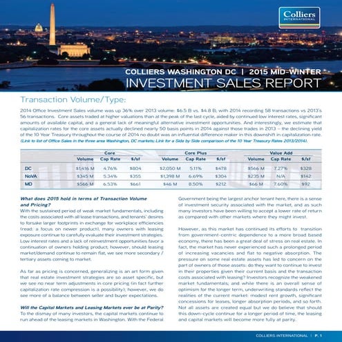 Colliers DC YE Report 2014 V11 | PDF