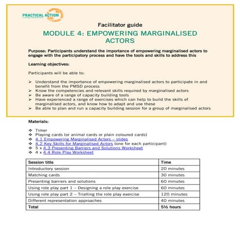 Facilitation Training Materials - Facilitator Guide | PDF