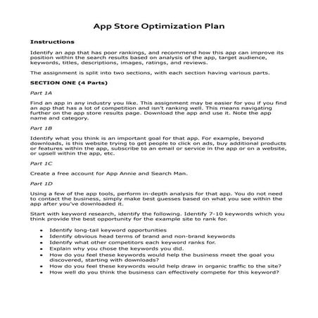 App Store Optimization Plan | Case Study | PDF