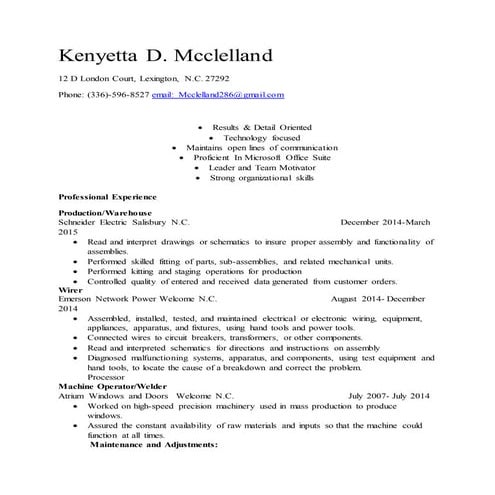 Kenyetta D Res | DOCX