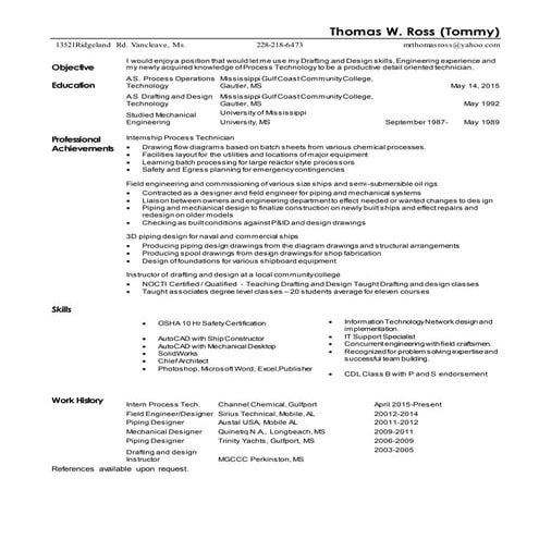 Short resume | DOCX | Professional School | Postgraduate Education