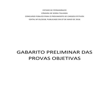40 gabarito preliminar das provas objetivas 1537184493 | PDF