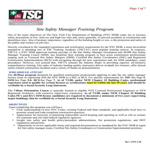 40 Hr Ssm Training Rev 10 09 | PDF