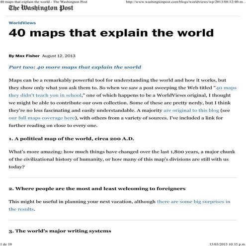 40 maps that explain the world the washington post | PDF