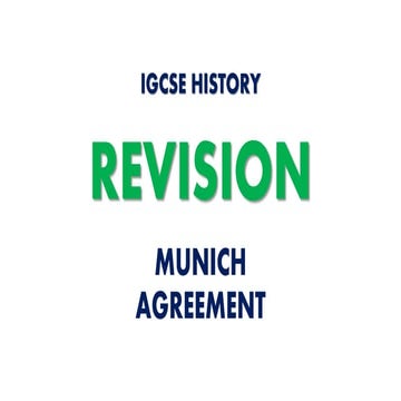 REVISION IGCSE CAMBRIDGE HISTORY: MUNICH AGREEMENT | PPTX