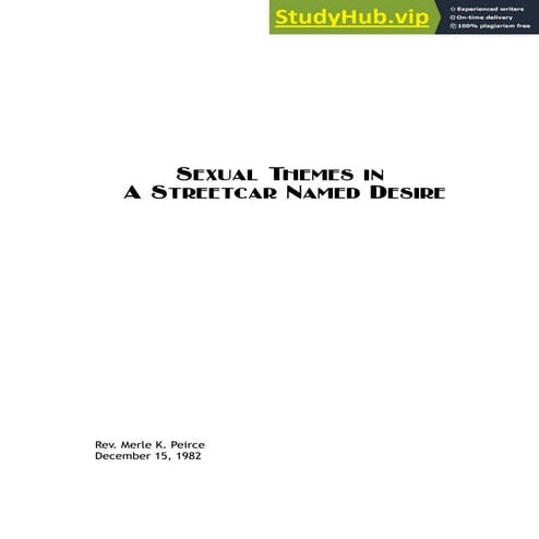 41 - Sexual Themes In A Streetcar Named Desire | PDF | Drama | Genres