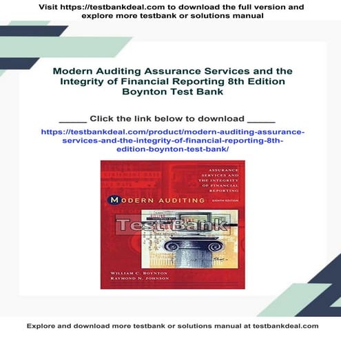 Modern Auditing Assurance Services and the Integrity of Financial ...