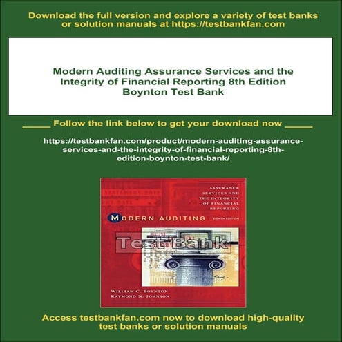 Modern Auditing Assurance Services and the Integrity of Financial ...
