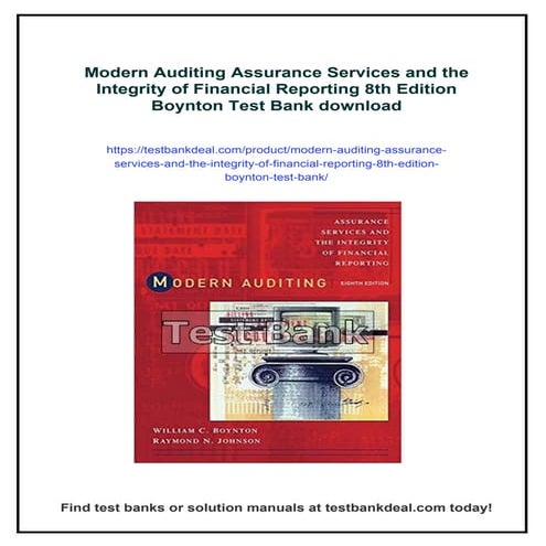 Modern Auditing Assurance Services and the Integrity of Financial ...