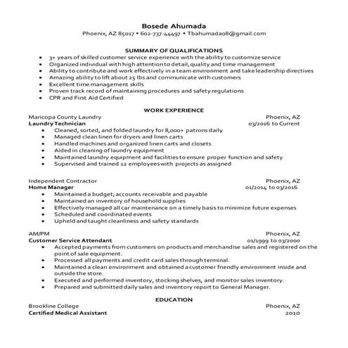 Benny Ortiz resume 1 | DOCX