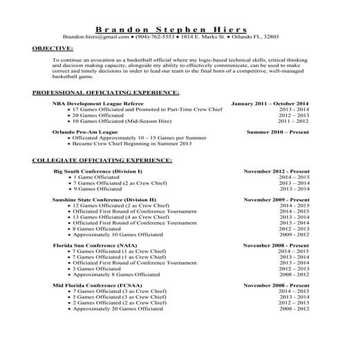 Basketball Resume_Hiers | PDF