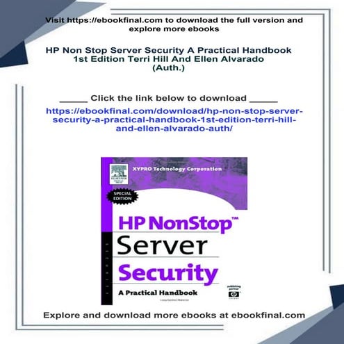 HP Non Stop Server Security A Practical Handbook 1st Edition Terri Hill And Ellen Alvarado (Auth ...