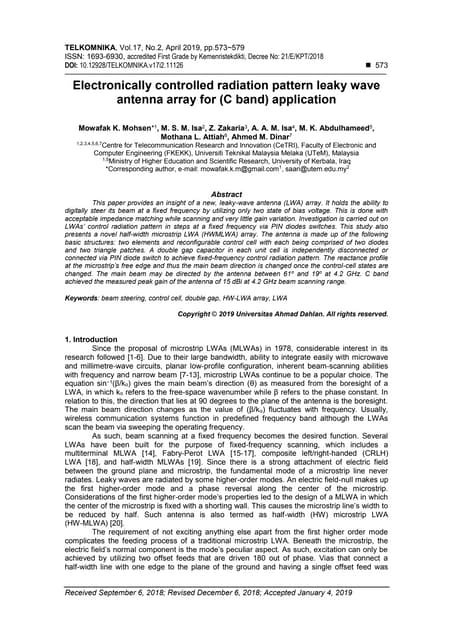 Phase delay through slot-line beam switching microstrip patch array antenna design for sub-6 GHz ...