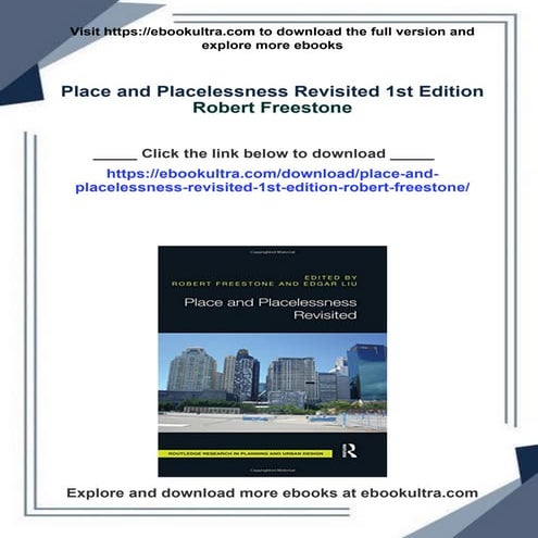 Place and Placelessness Revisited 1st Edition Robert Freestone | PDF
