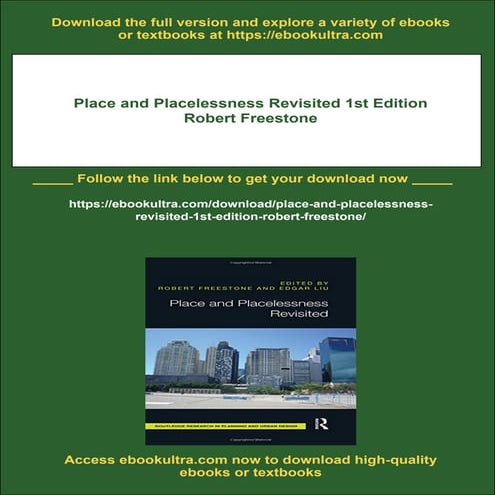 Place and Placelessness Revisited 1st Edition Robert Freestone | PDF