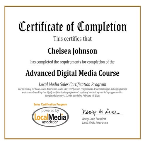 LMA Certificate | PDF