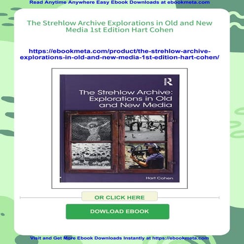 The Strehlow Archive Explorations in Old and New Media 1st Edition Hart ...