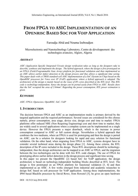 ASIC vs SOC vs FPGA | PDF