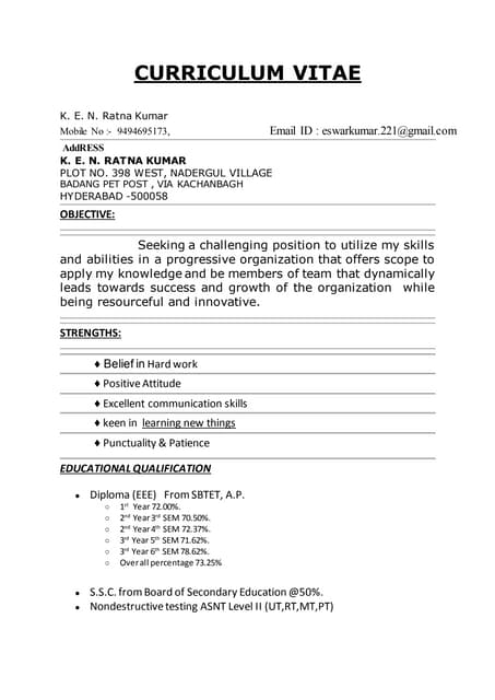 Curriculum vitae niharika | PDF