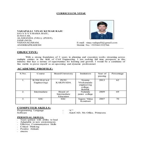 VINAY KUMAR RAJU RESUME | PDF