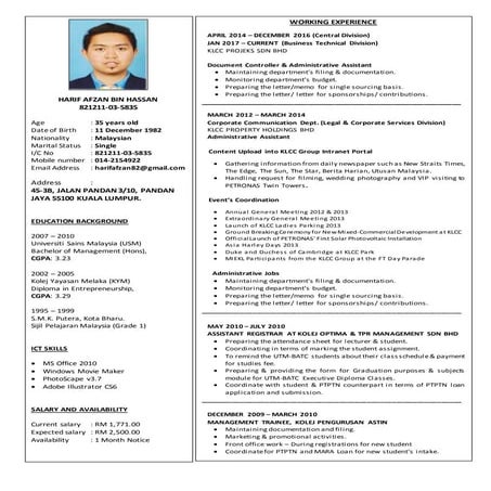 RESUME MS WORD | PDF
