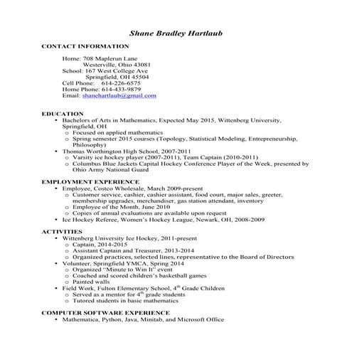 Shane Resume | DOCX