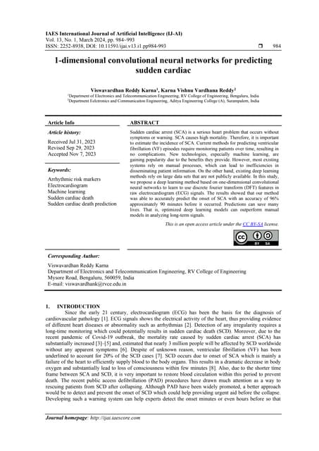 1 Dimensional Convolutional Neural Networks For Predicting Sudden Cardiac Pdf