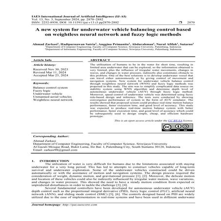 A new system for underwater vehicle balancing control based on weightless neural network and ...