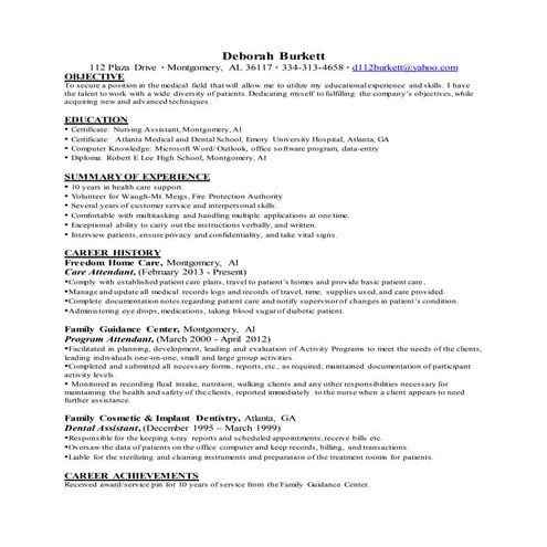 Deborah Resume 2015 | DOCX