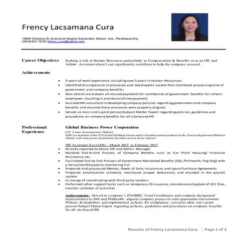 Frency Lacsamana Cura - updated CV.final | DOCX