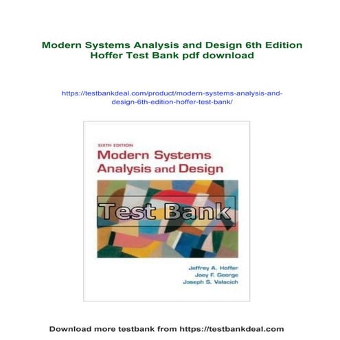 Modern Systems Analysis and Design 6th Edition Hoffer Test Bank | PDF